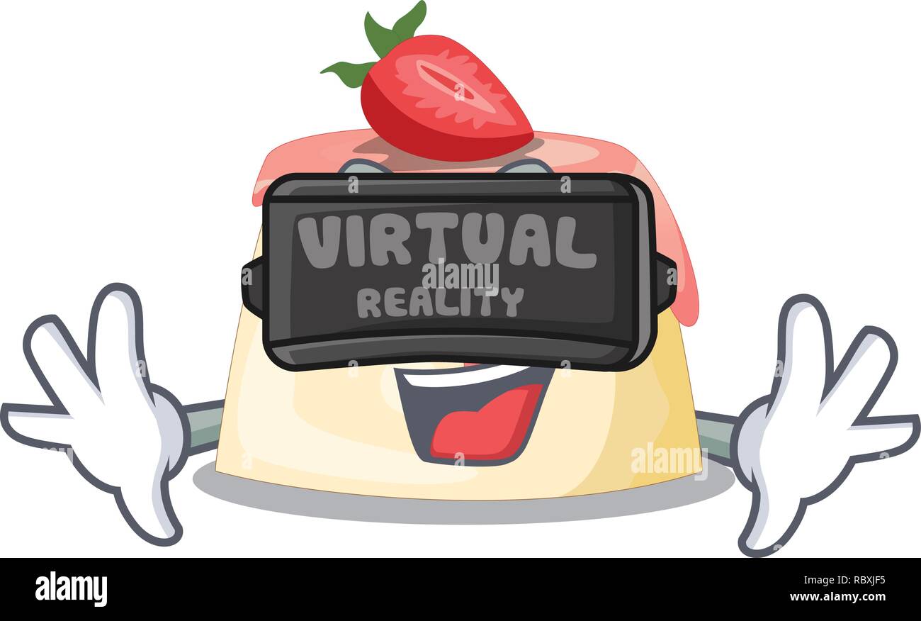 Virtual reality homemade strawberry pudding on character board Stock ...