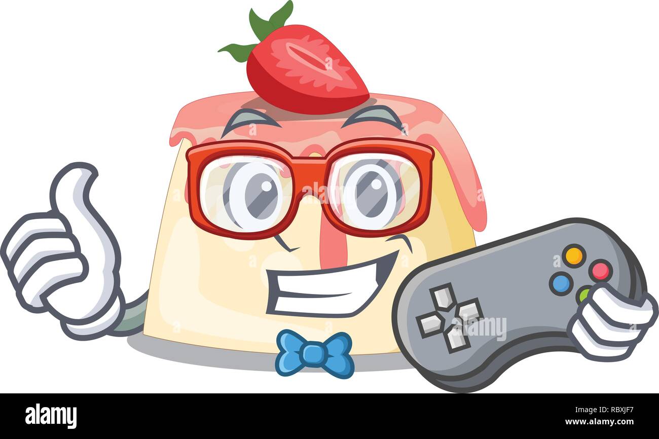 Gamer homemade strawberry pudding on character board Stock Vector Image ...