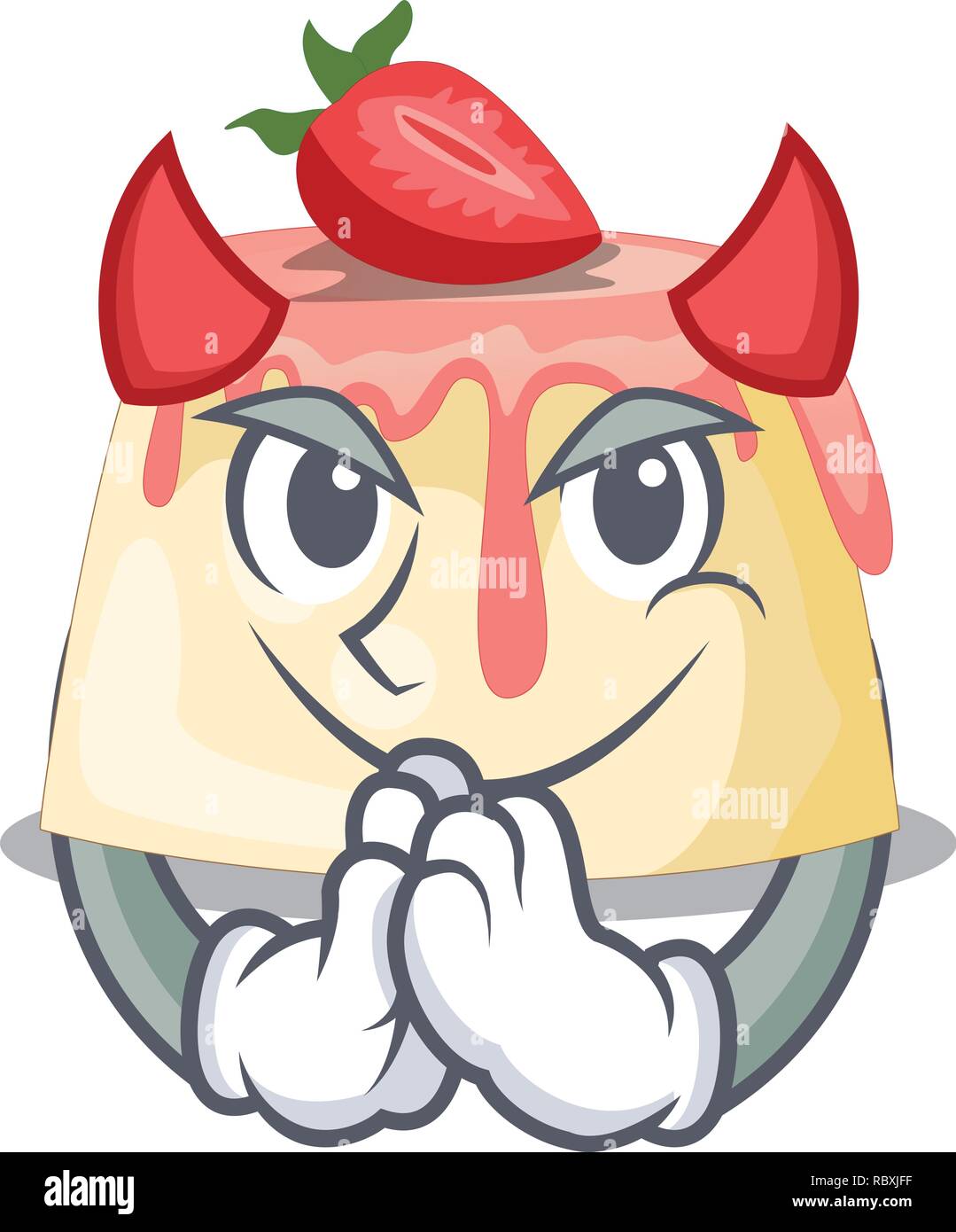 Devil homemade strawberry pudding on character board Stock Vector Image ...