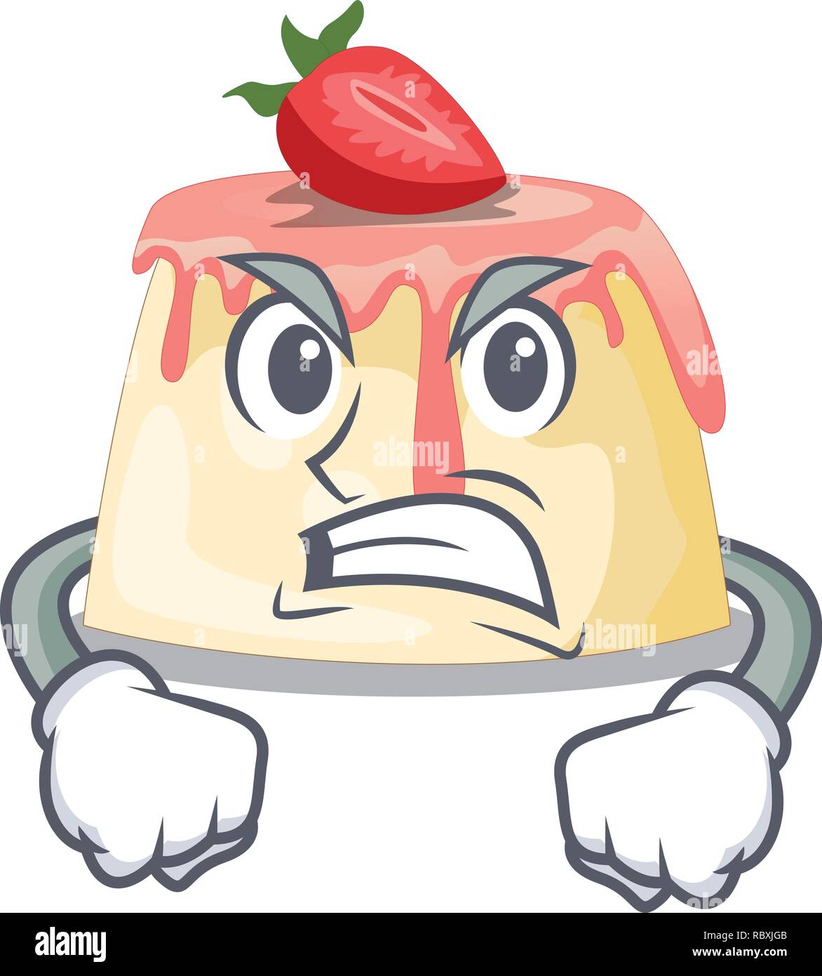 Angry homemade strawberry pudding on character board Stock Vector Image ...
