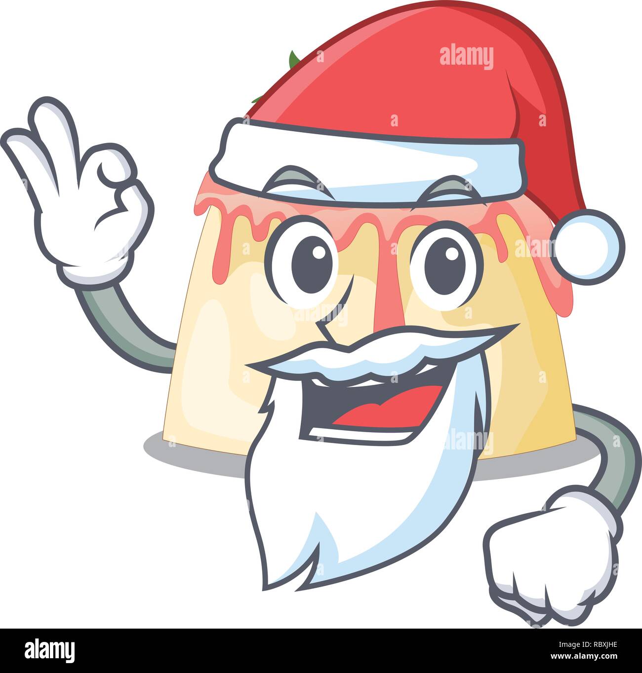 Santa Strawberry pudding served on mascot plate Stock Vector Image ...