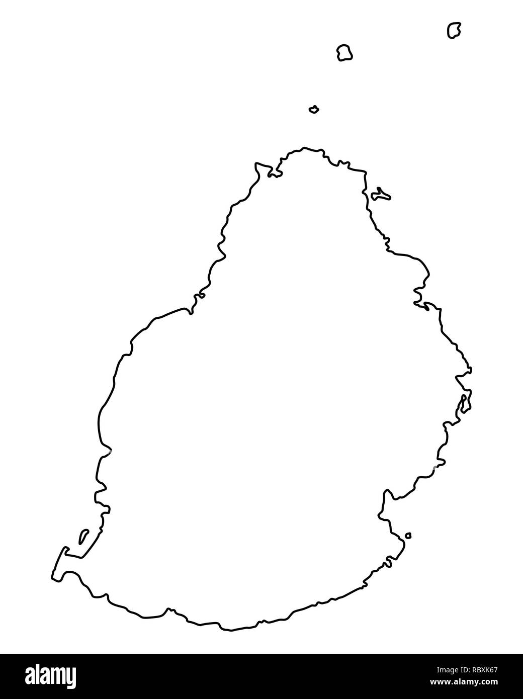 Map of Mauritius Stock Photo - Alamy