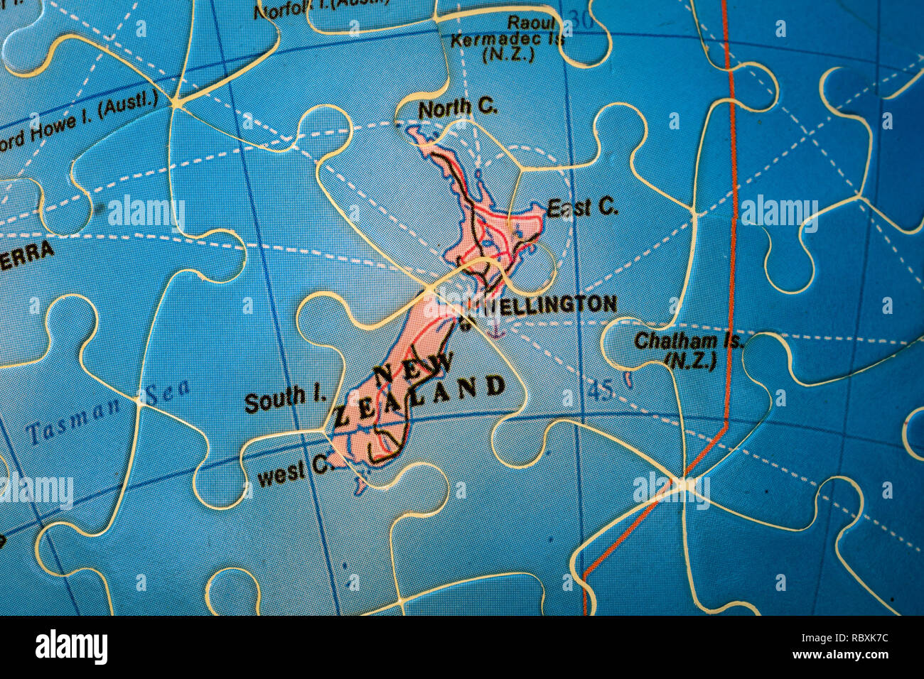 Puzzle map of New Zealand Stock Photo - Alamy