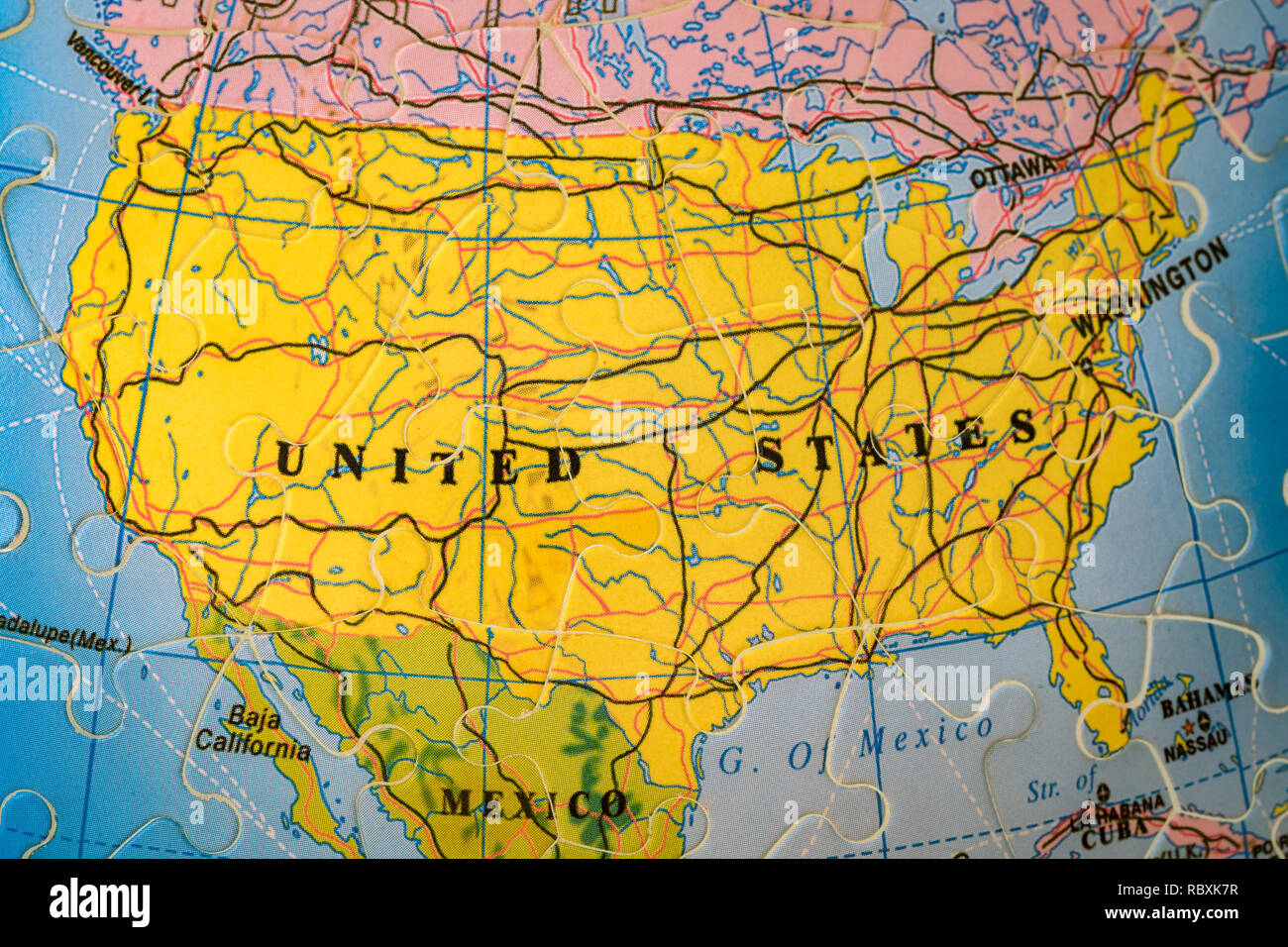 Map of united states puzzle hi-res stock photography and images - Alamy