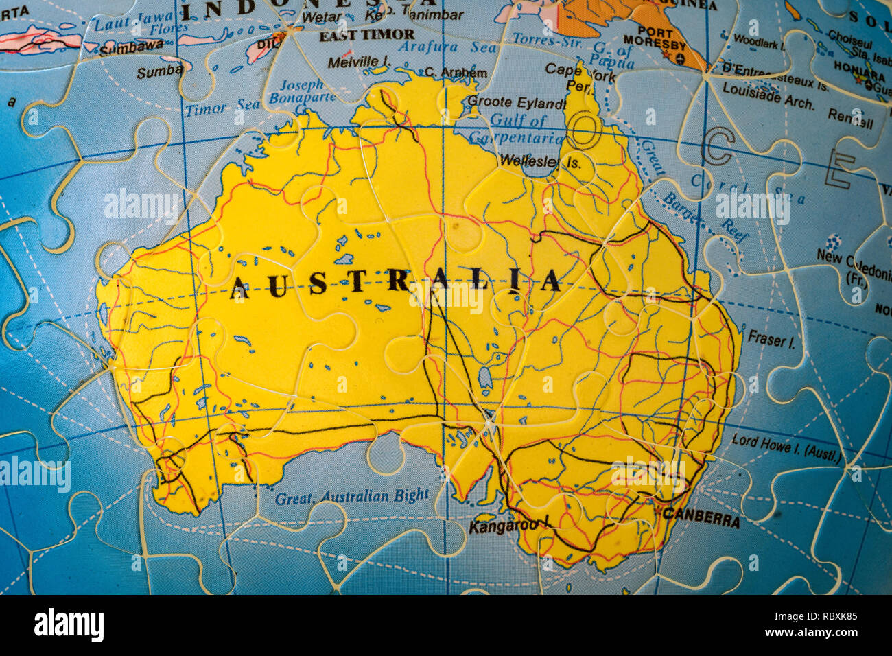 Puzzle map of Australia Stock Photo - Alamy
