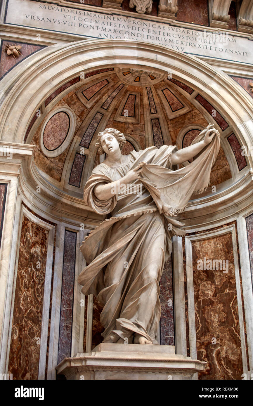Vatican city - August 17, 2018: Sculpture of Saint Veronica in the ...