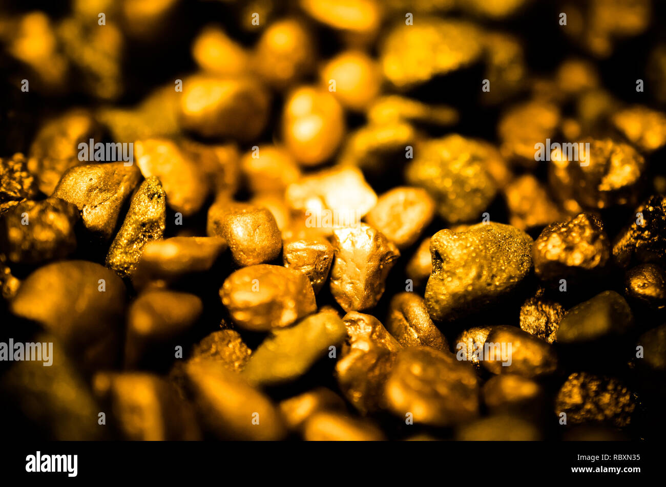 Golden nuggets close-up Stock Photo - Alamy