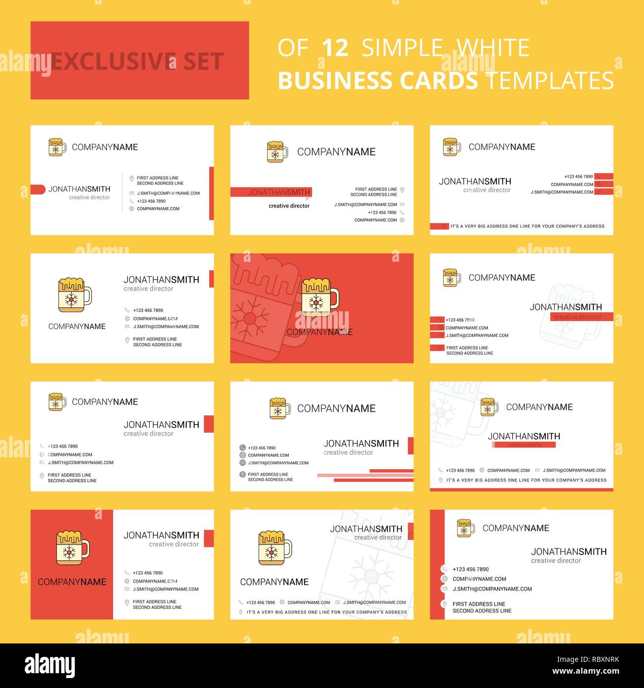 Set of 12 Dish Creative Busienss Card Template. Editable Creative logo ...