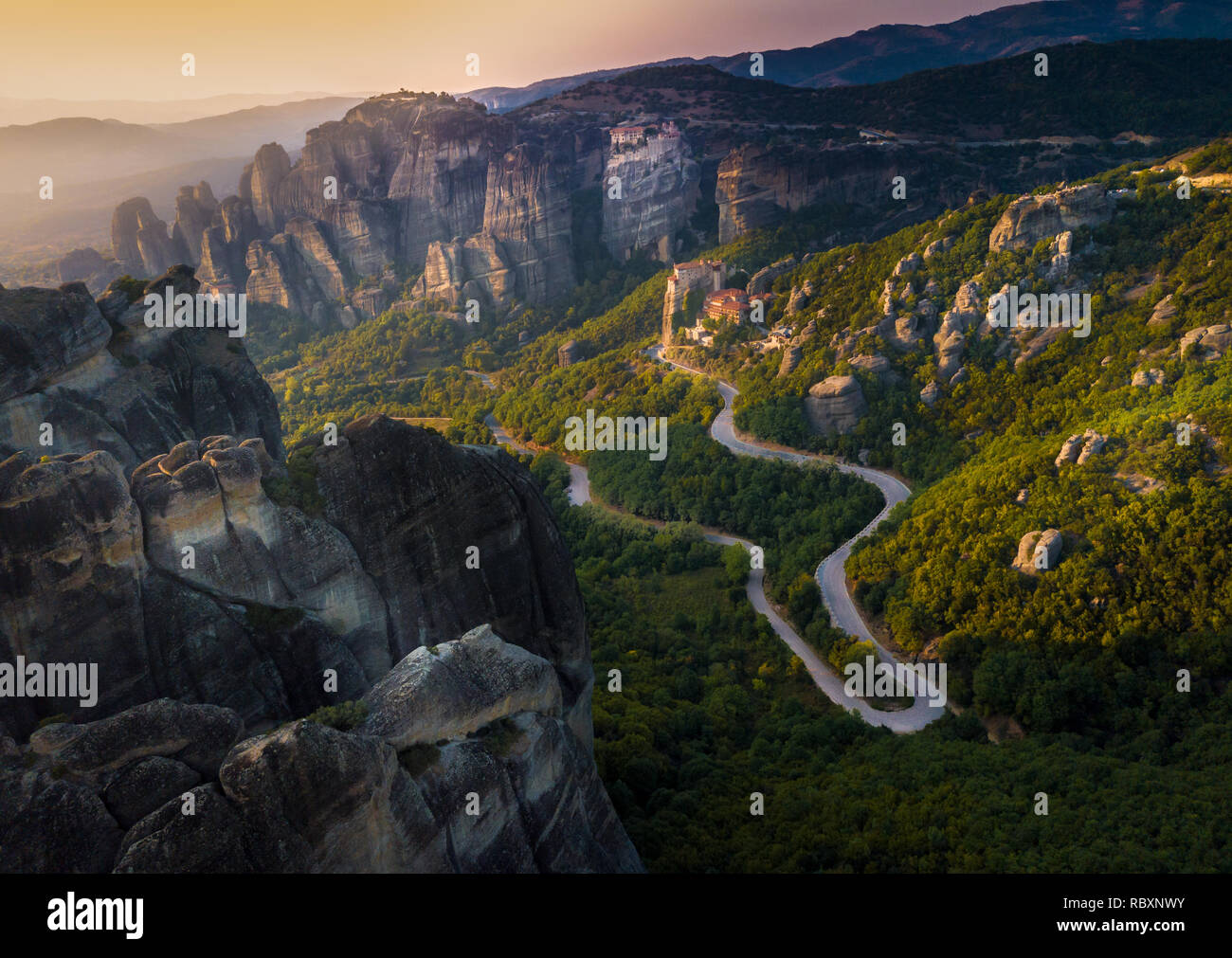 Meteora monasteries aerial view hi-res stock photography and images - Alamy