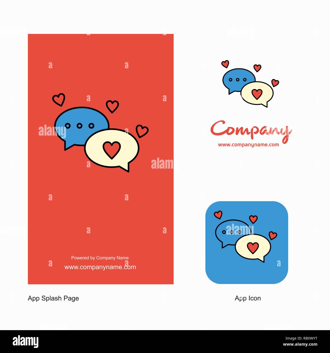 Romantic chat Company Logo App Icon and Splash Page Design. Creative ...