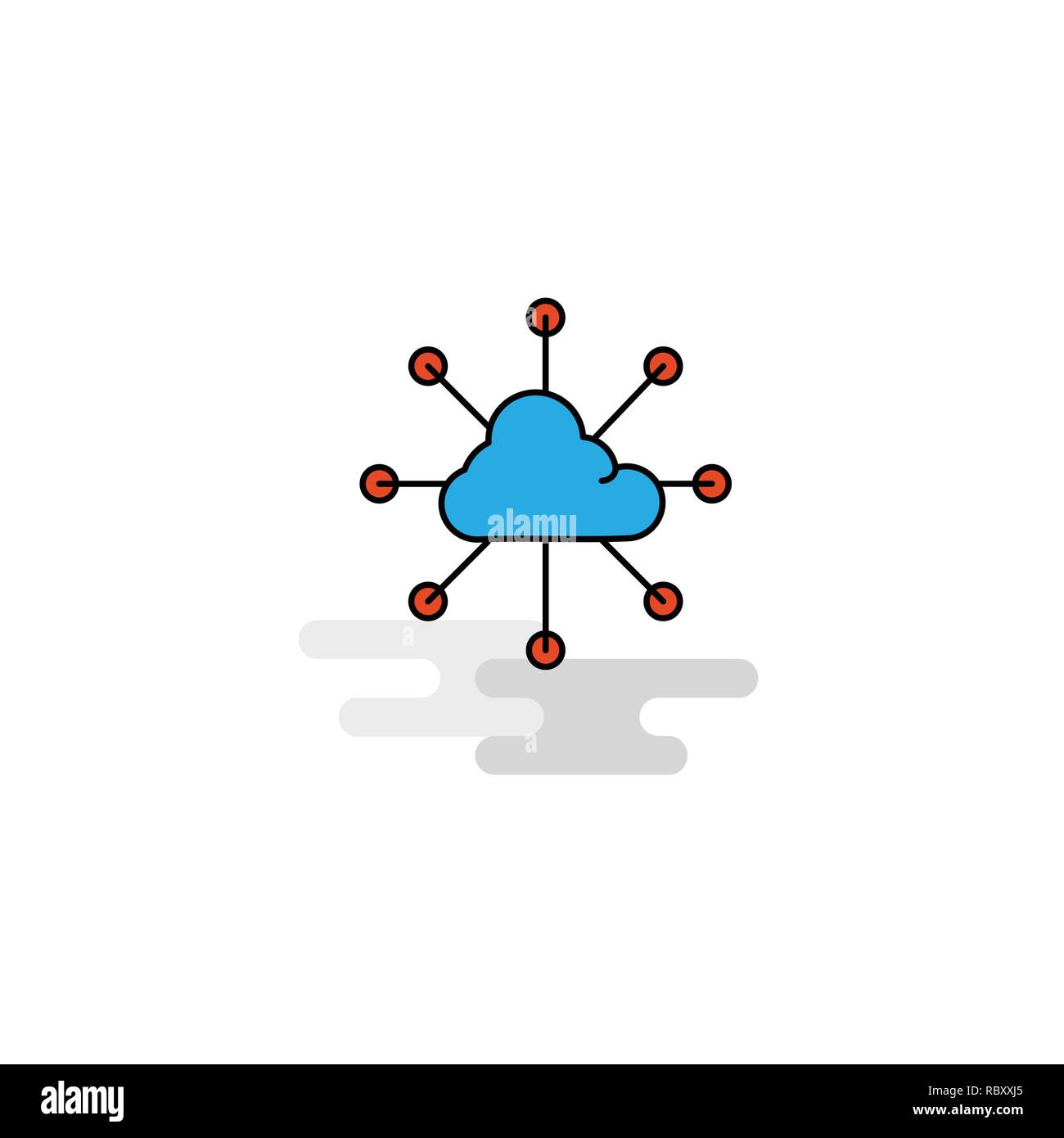 Flat Cloud network Icon. Vector Stock Vector Image & Art - Alamy