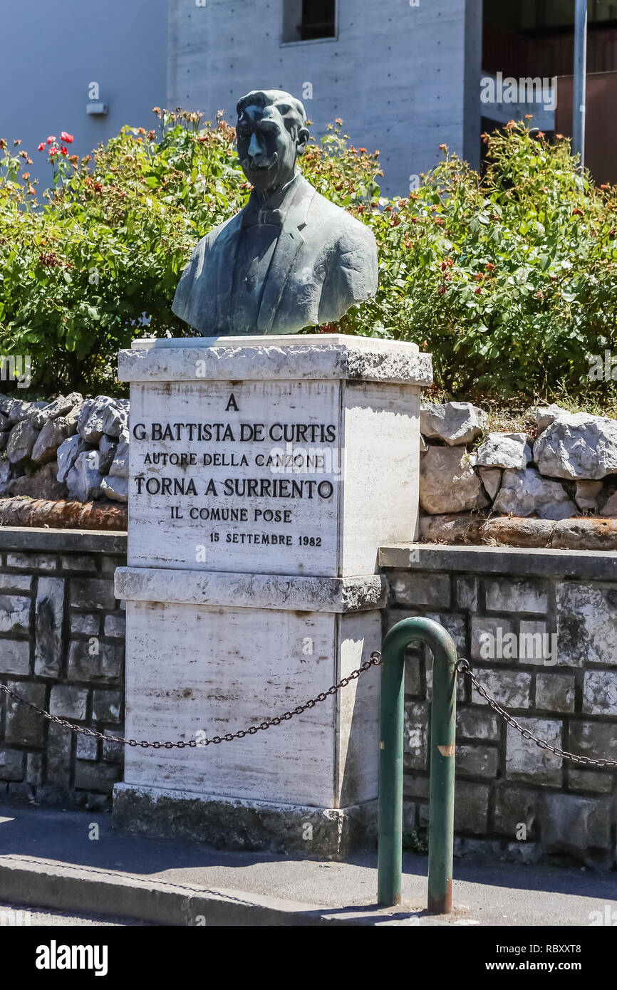 Statue of the neapolitan poet and artist Giambattista de Curtis ...
