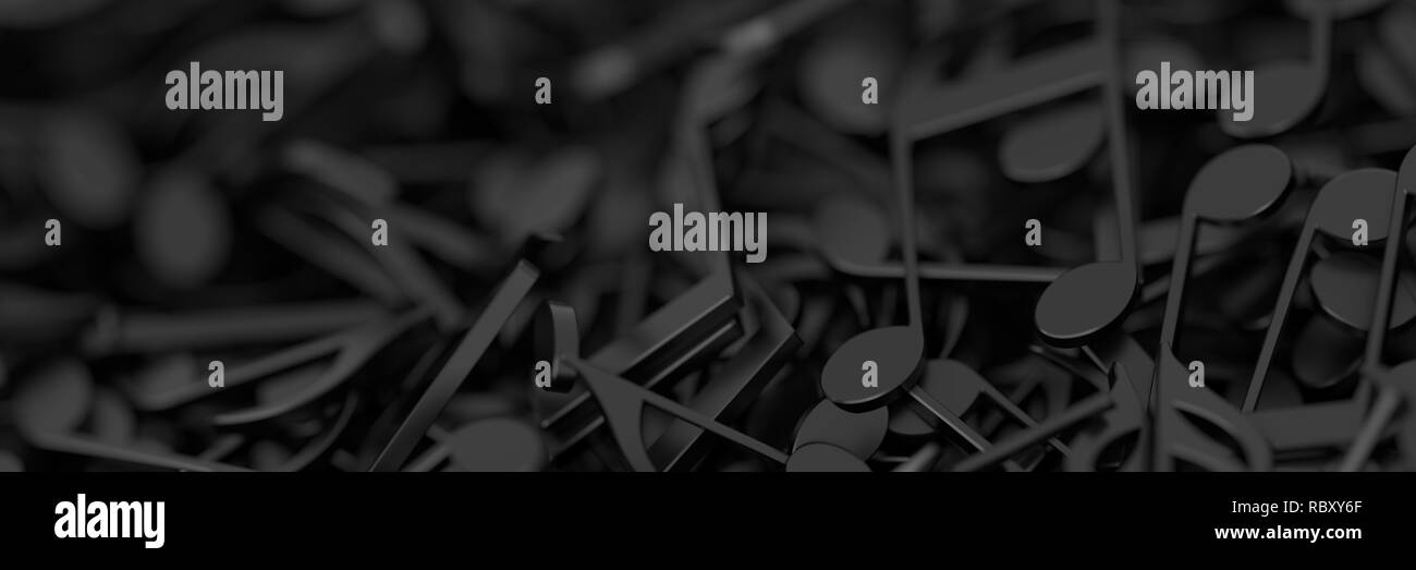 Infinite musical notes, art and music 3d rendering conceptual ...