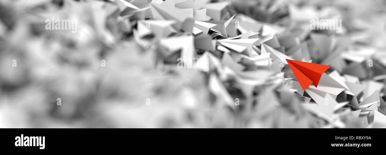 Infinite paper planes three dimensional rendering with one distinct and ...