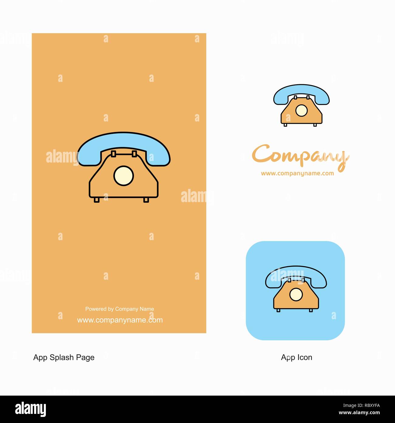 Telephone Company Logo App Icon and Splash Page Design. Creative ...