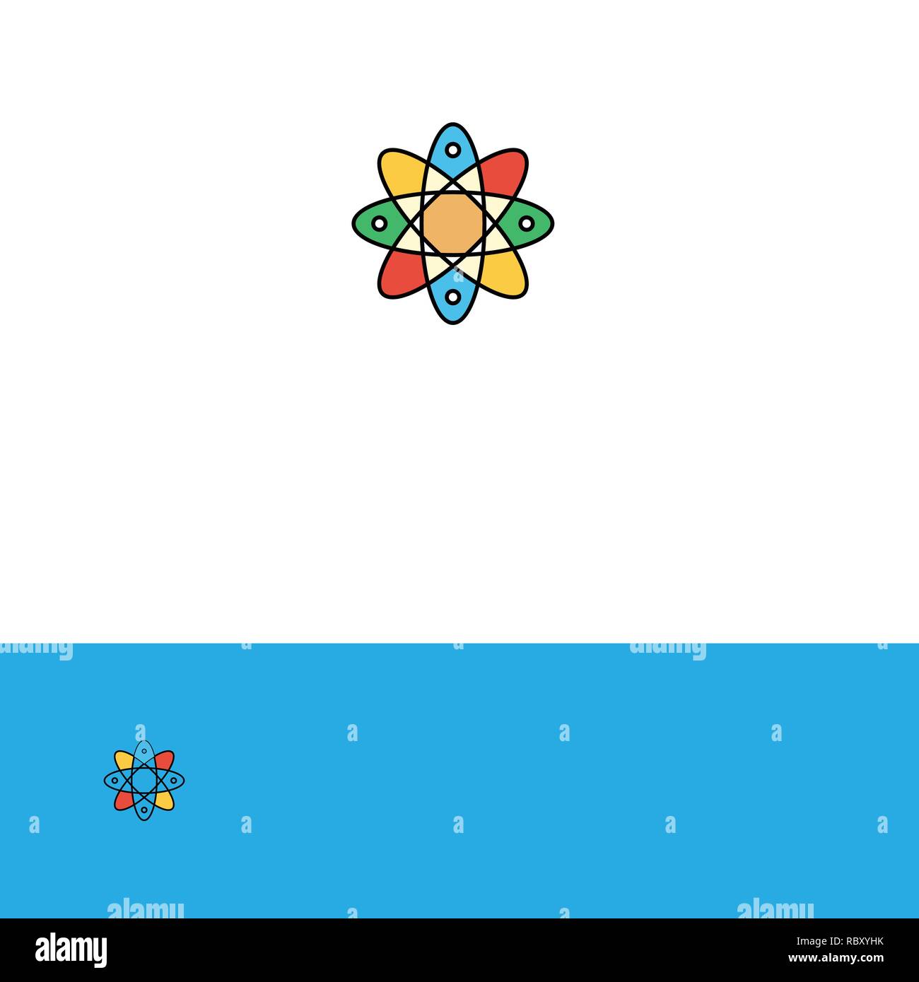 Creative Nuclear Logo Design. Flat color Logo place for Tagline. Vector ...