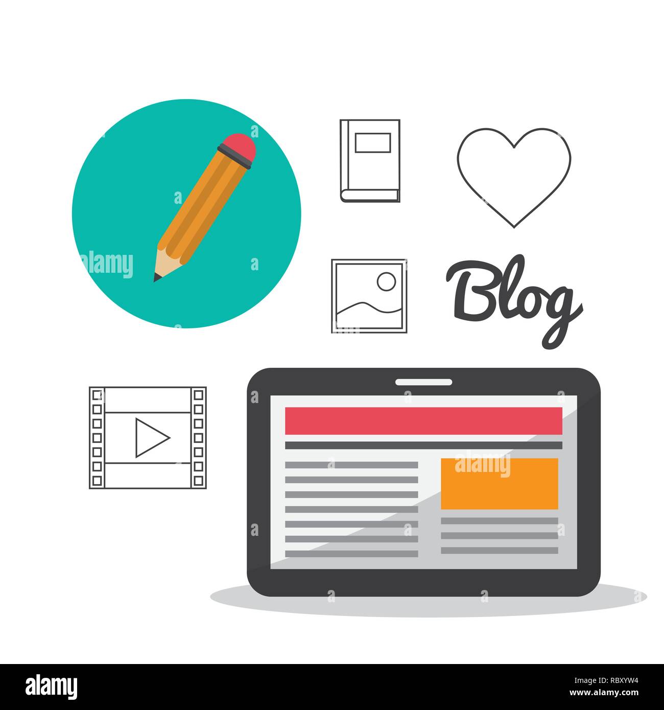 Blog icons design Stock Vector Image & Art - Alamy