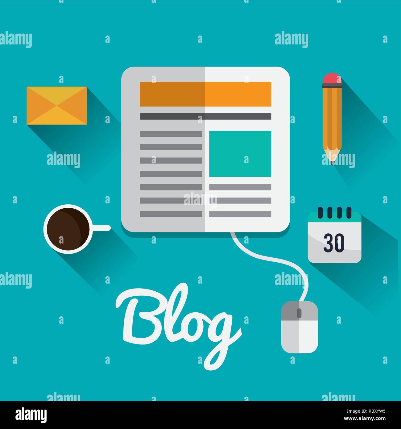 Blog icons design Stock Vector Image & Art - Alamy