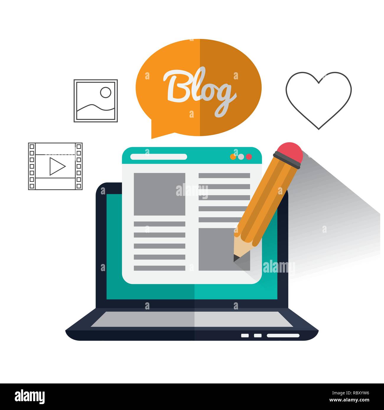 Blog icons design Stock Vector Image & Art - Alamy