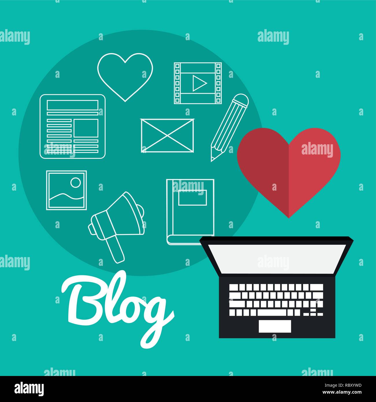 Blog icons design Stock Vector Image & Art - Alamy