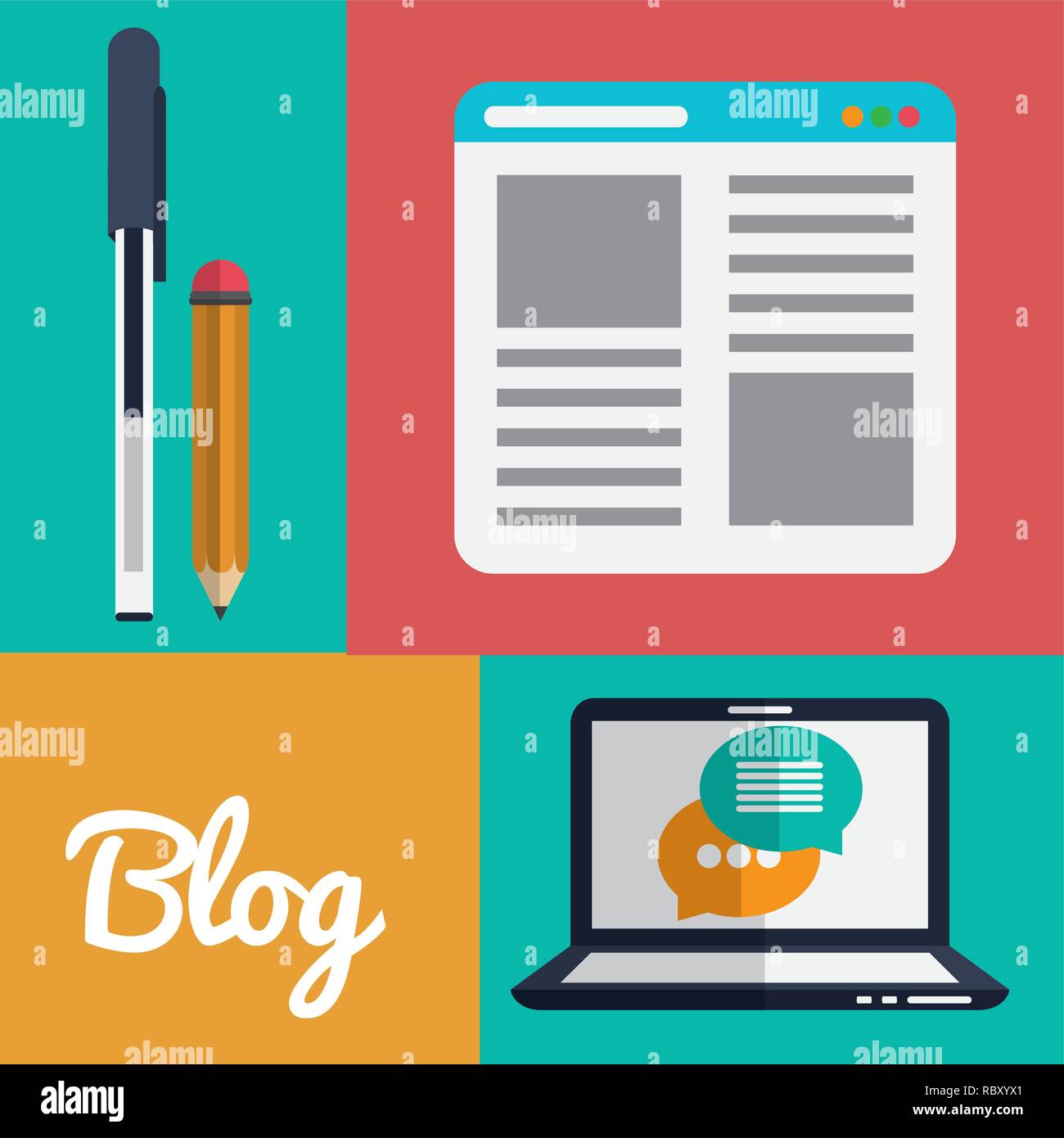 Blog icons design Stock Vector Image & Art - Alamy