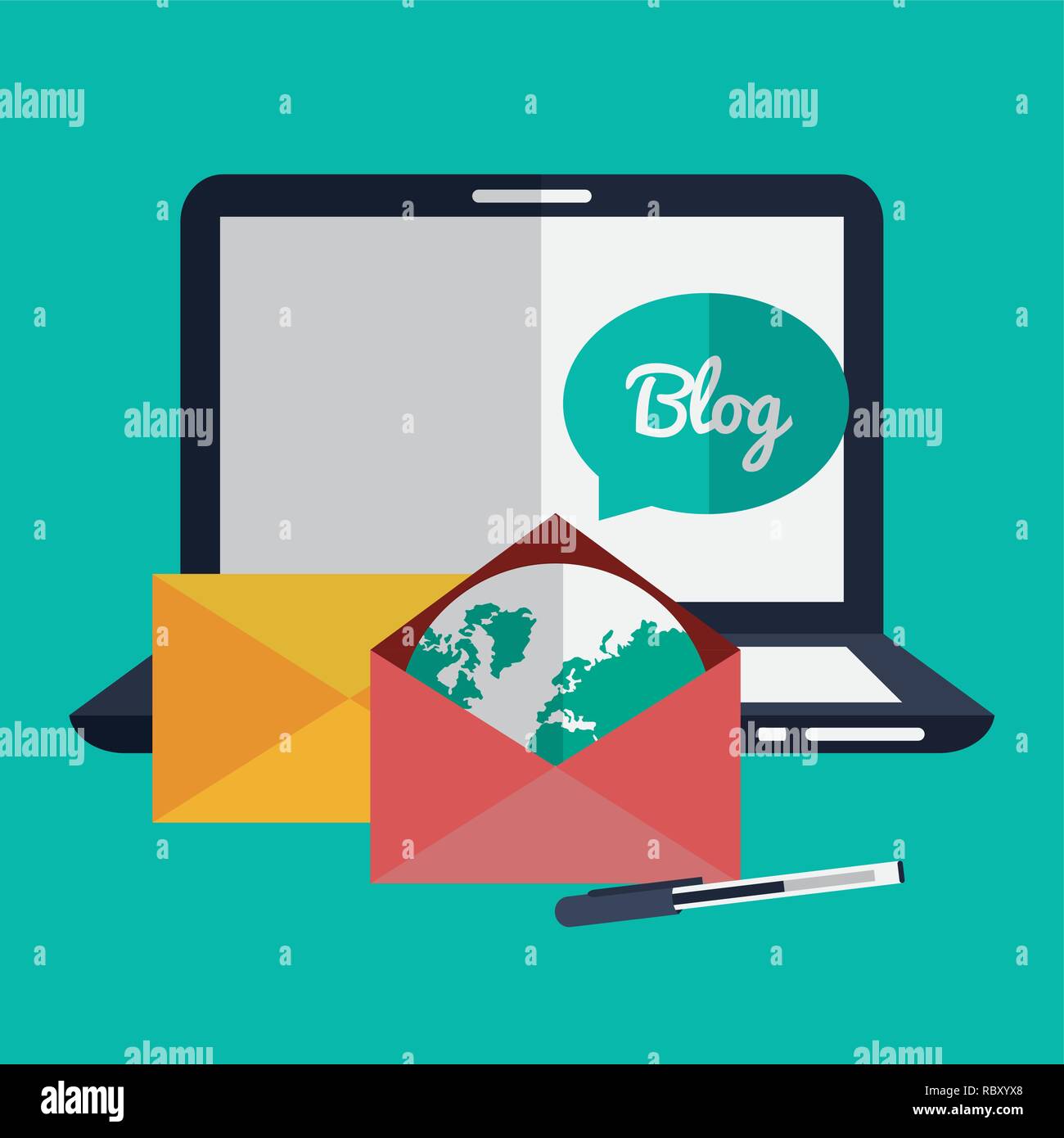 Blog icons design Stock Vector Image & Art - Alamy