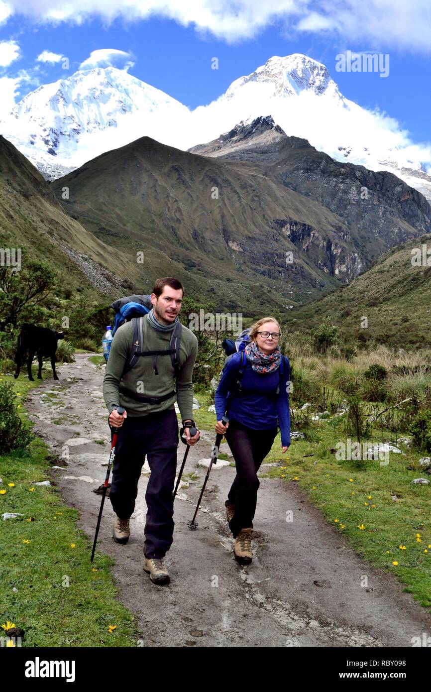 Trekking to the 69 lagoon - National park HUASCARAN. Department of ...