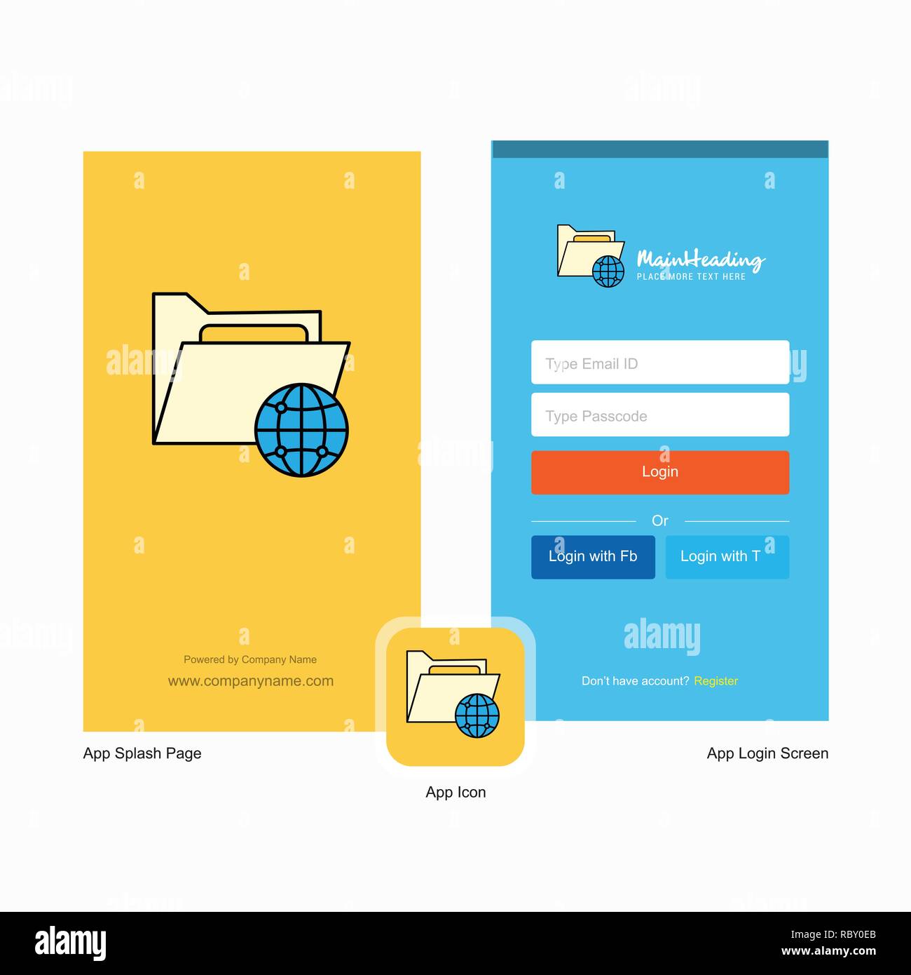 Company Shared folder Splash Screen and Login Page design with Logo ...