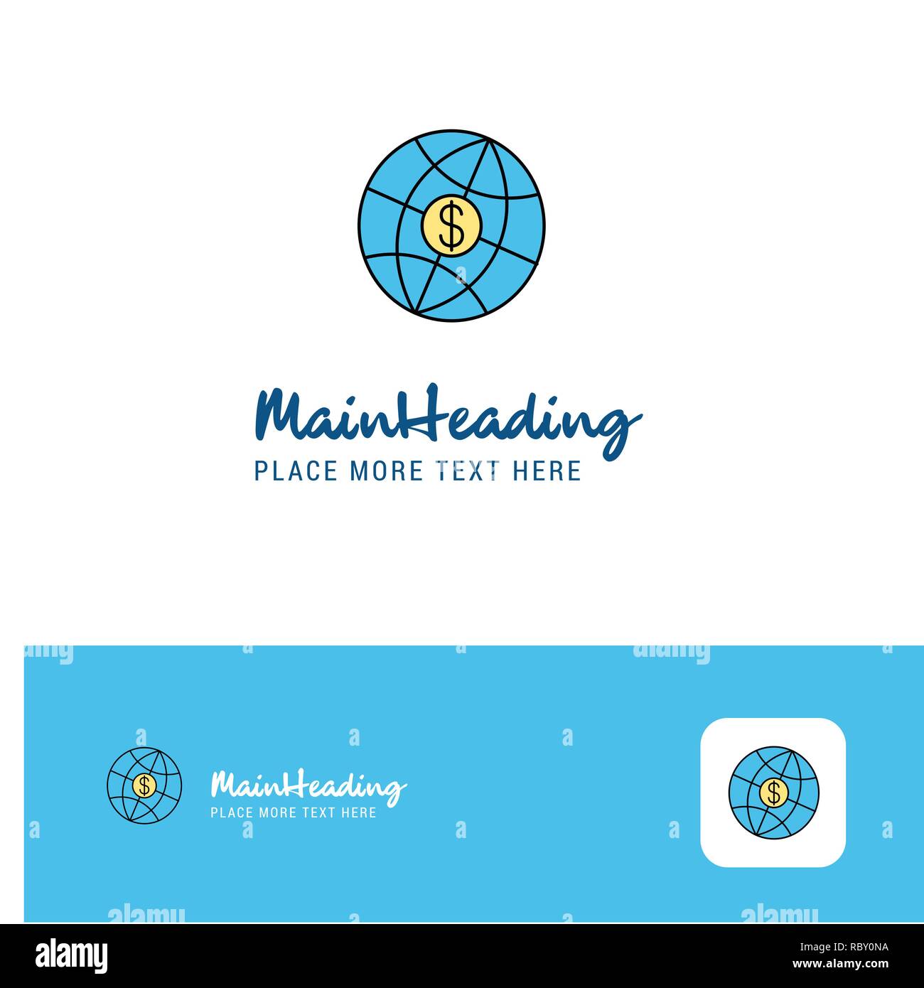 Creative Globe Logo Design. Flat color Logo place for Tagline. Vector ...