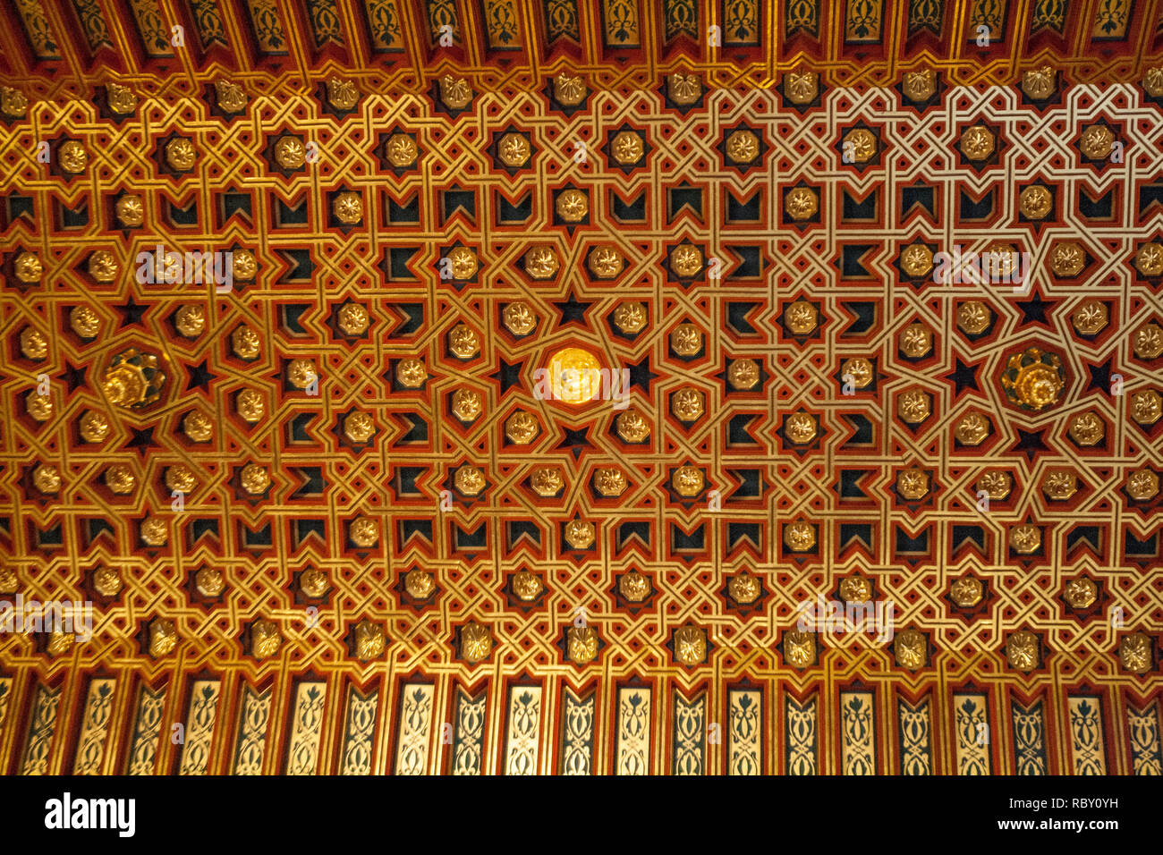 Segovia, Spain - April 26, 2008: The incredible hand-carved ceiling in ...