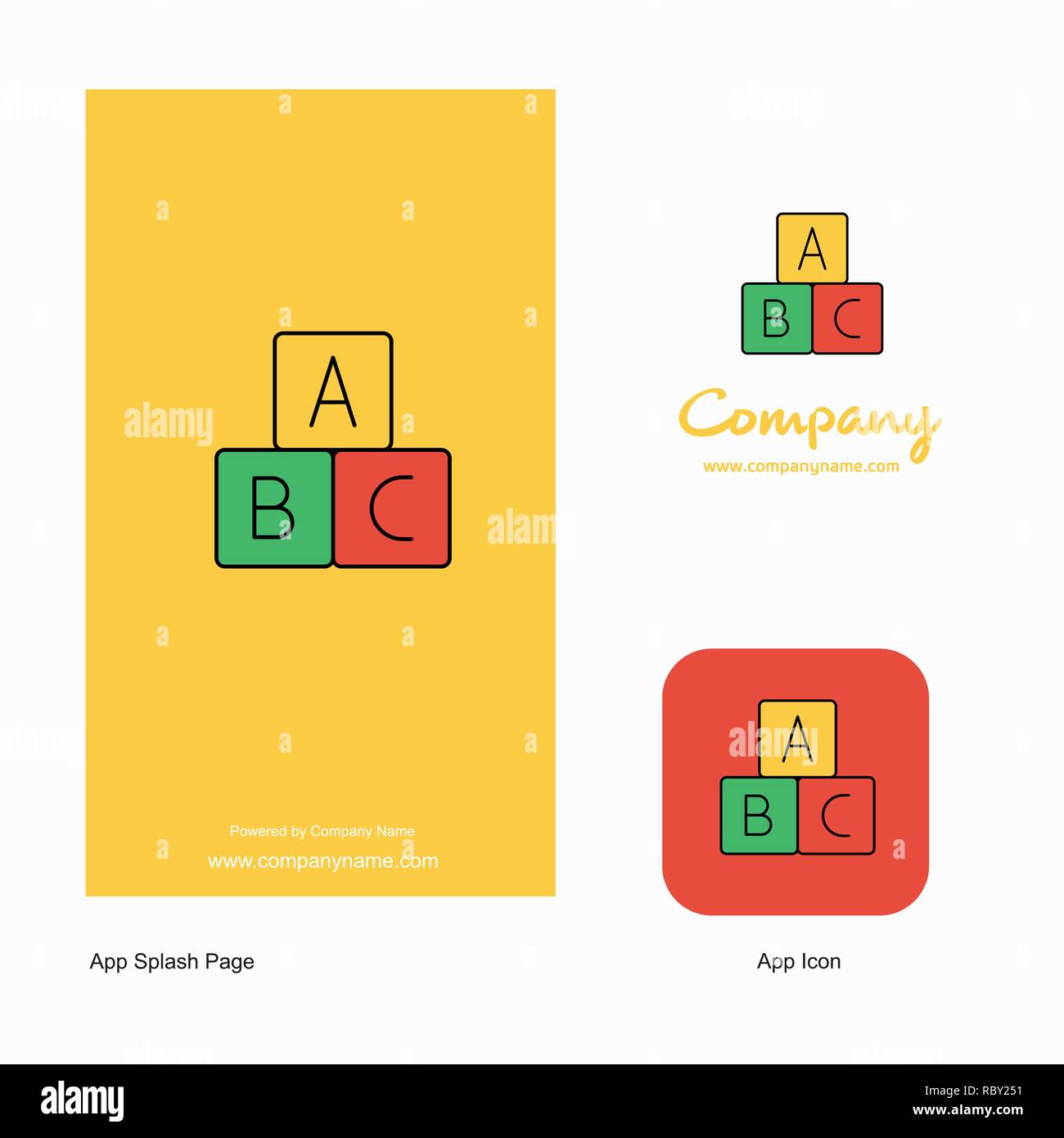 Alphabets blocks Company Logo App Icon and Splash Page Design. Creative ...