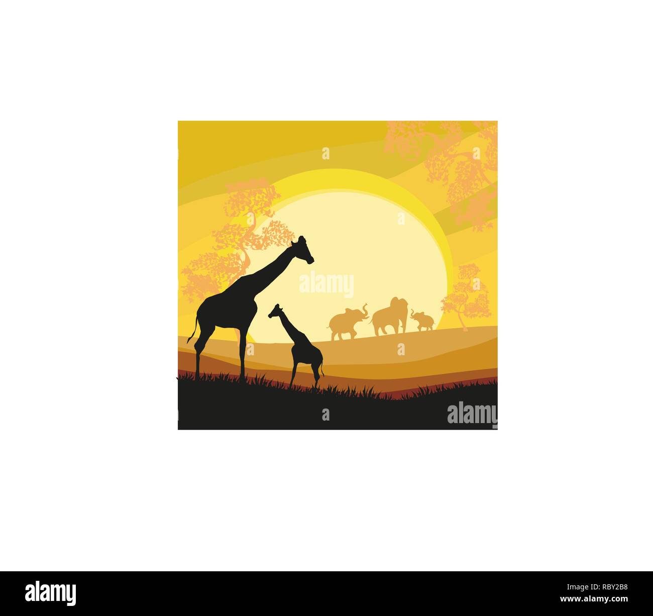 Cartoon African Savannah Card Poster Stock Vector Image & Art - Alamy