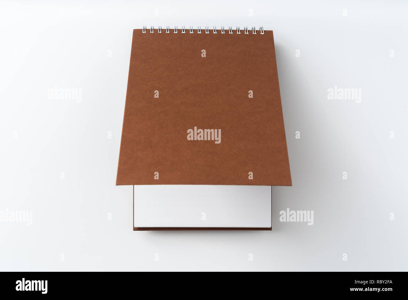 Design concept - Perspective view brown hardcover spiral notebook with ...