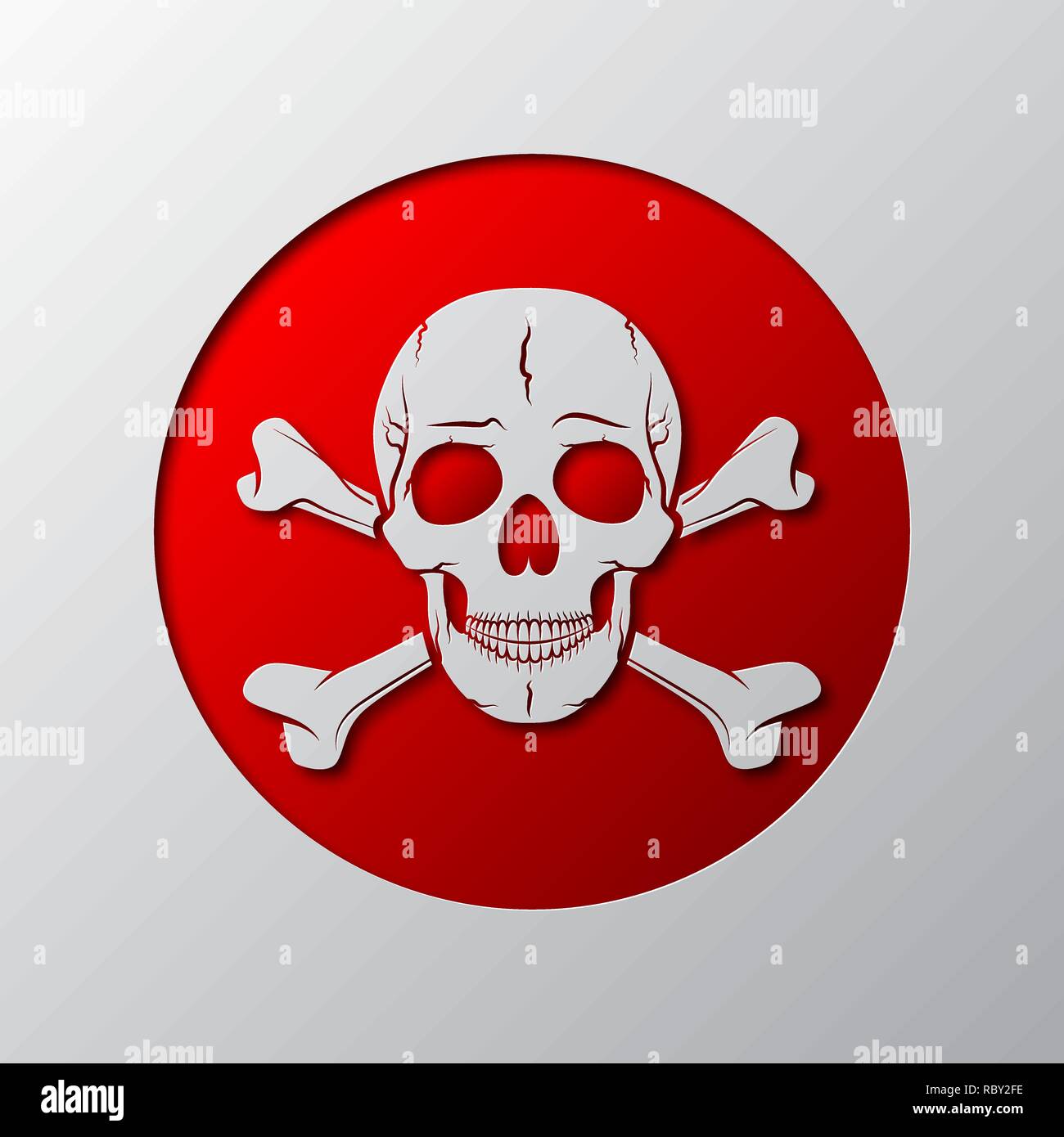 The Skull and crossbones is cut from the paper. Vector illustration ...