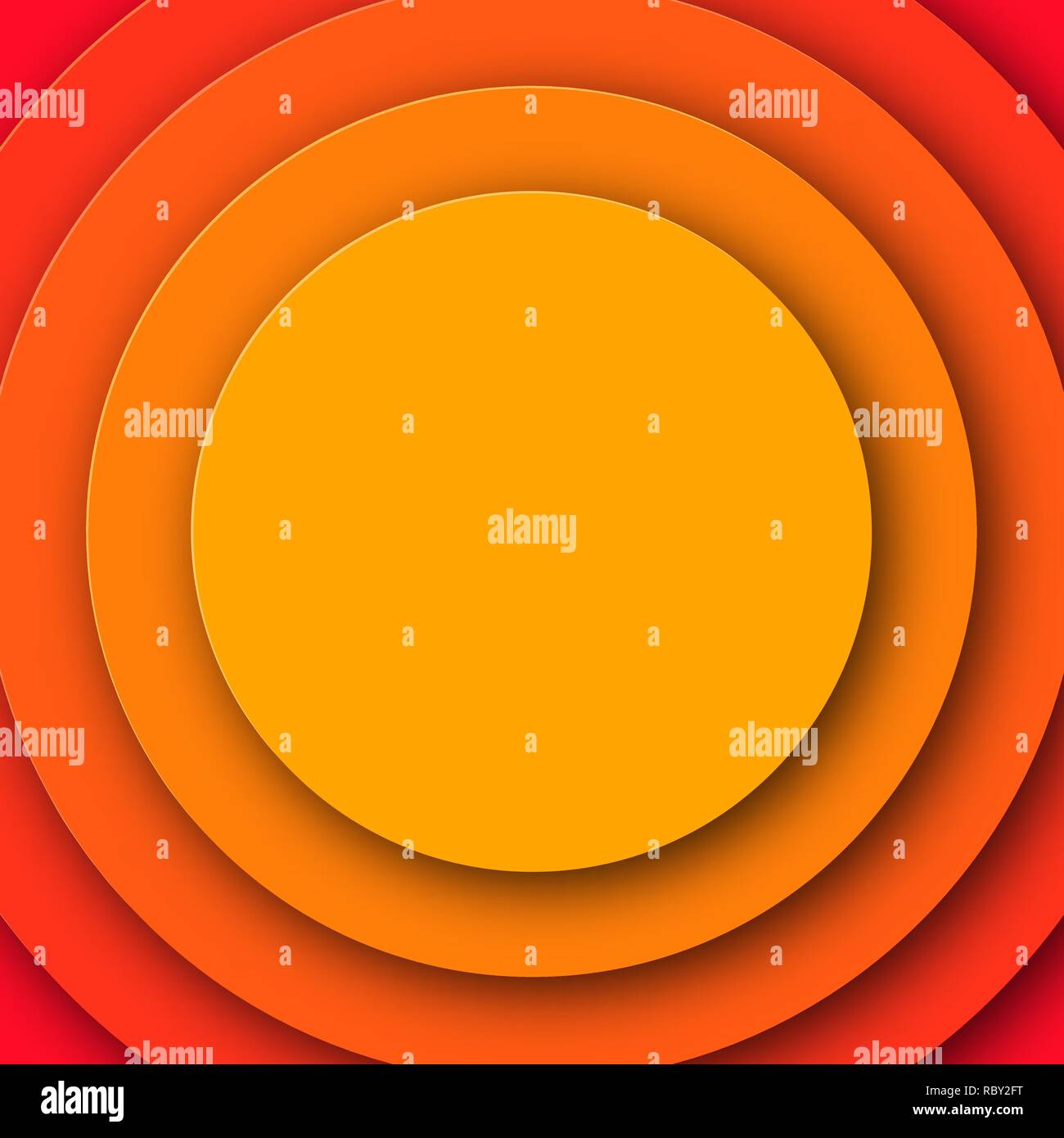 Red paper art circle background with layers. Vector illustration ...