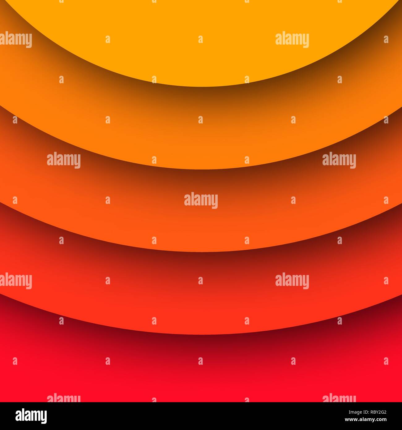 Red paper art circle background with layers. Vector illustration ...