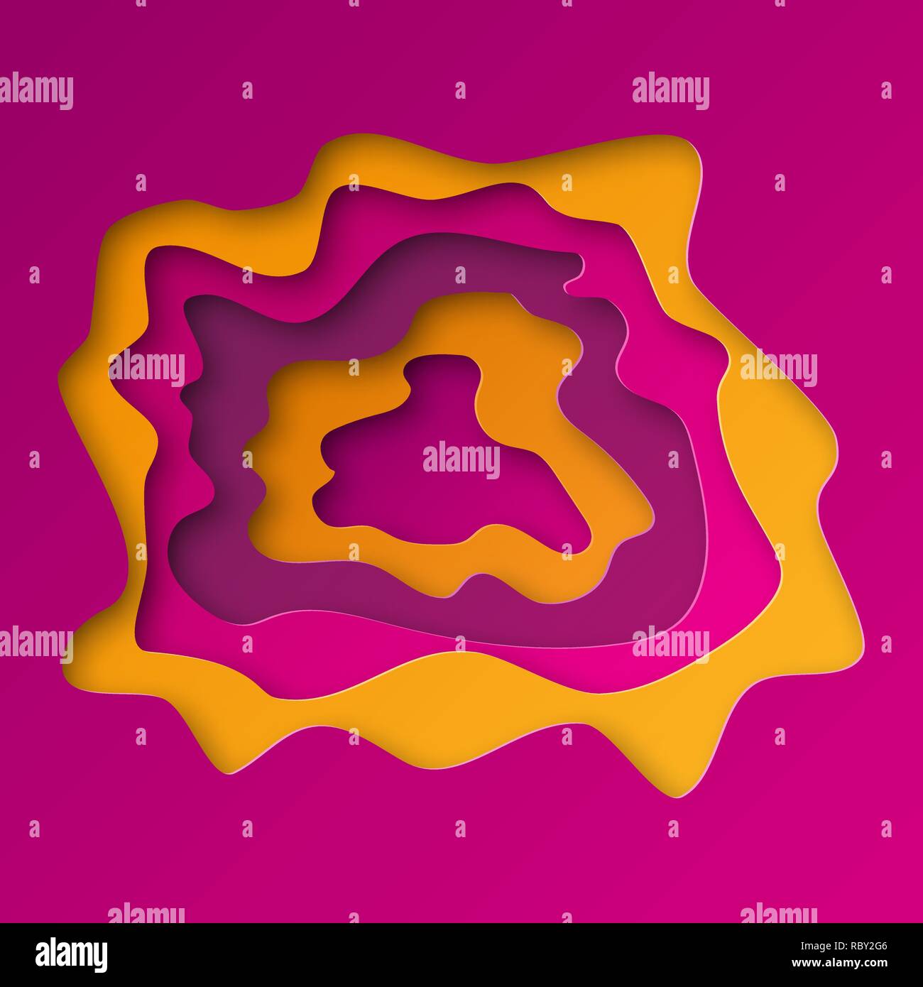 Colorful background from cut 3D paper layers with shadow. Vector ...