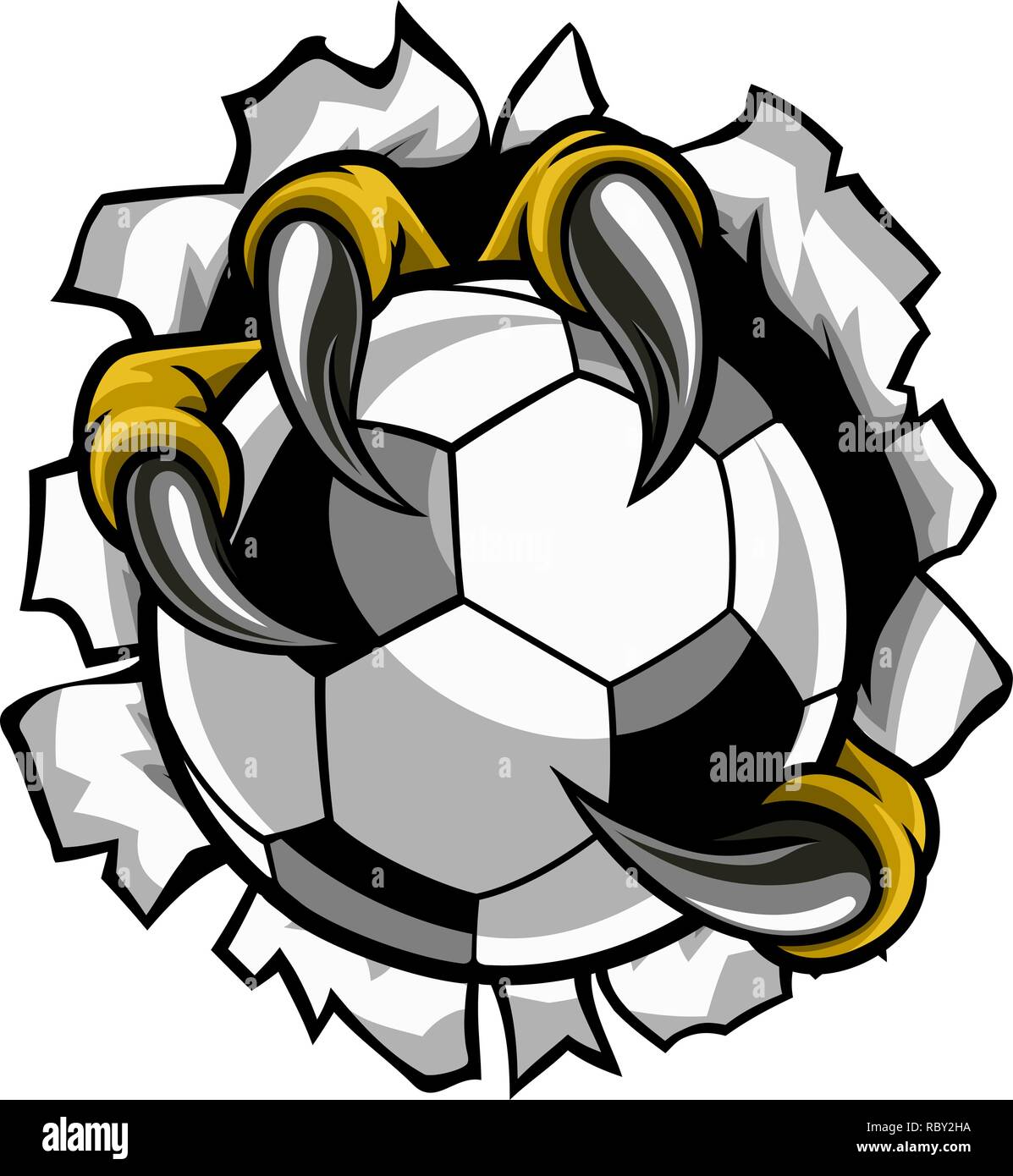 Soccer Ball Eagle Claw Talons Tearing Background Stock Vector Image ...