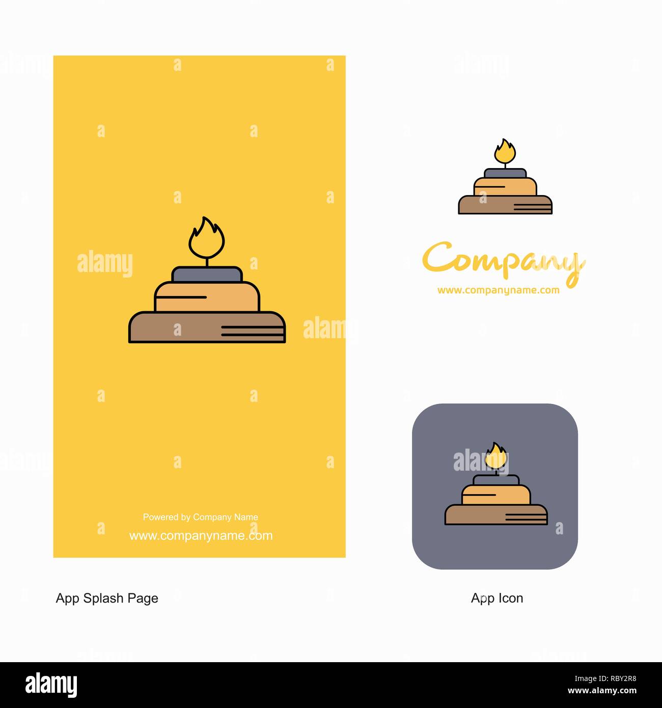 Burner Company Logo App Icon and Splash Page Design. Creative Business ...