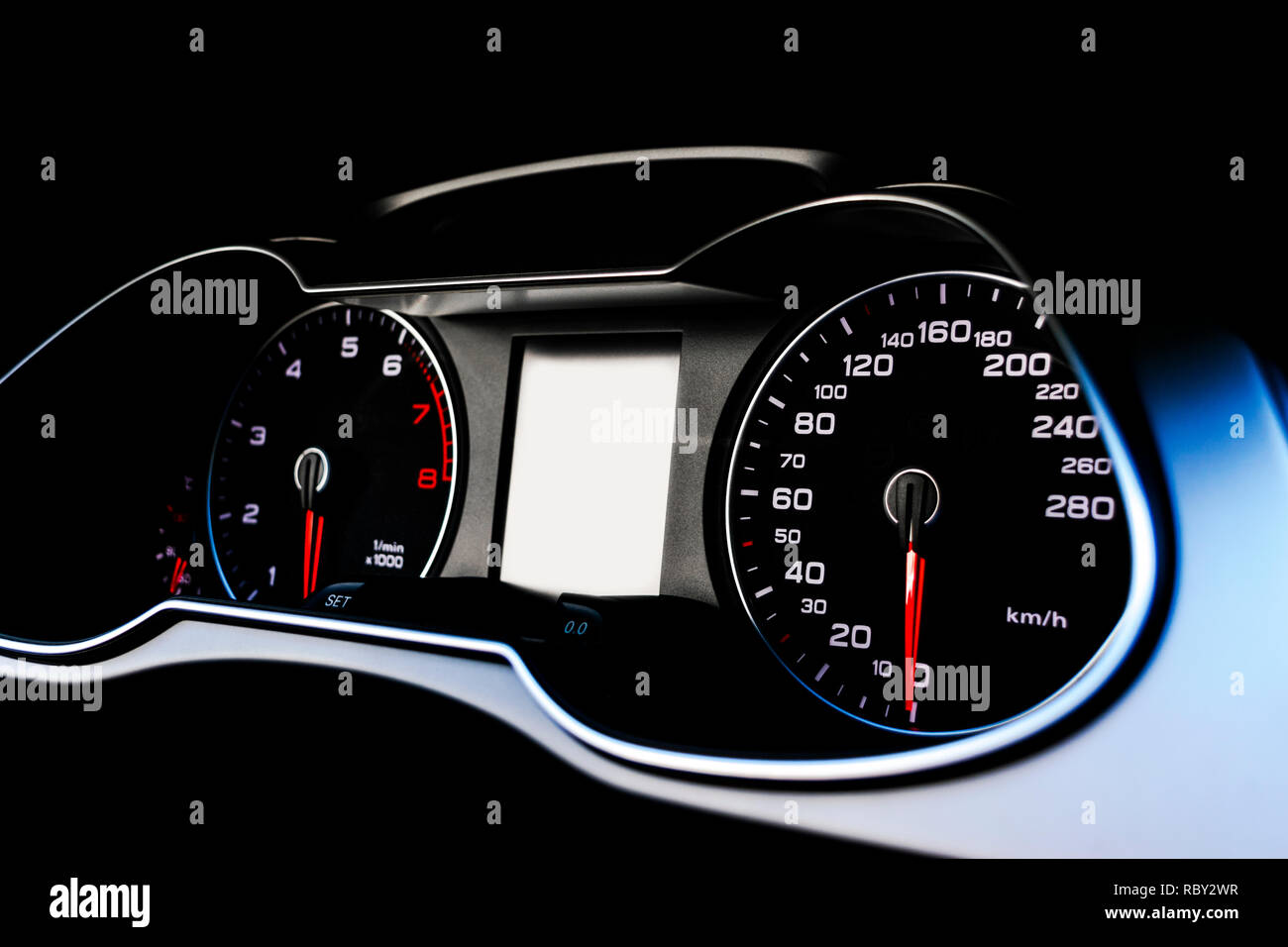 Close up shot of a speedometer in a car. Car dashboard. Dashboard ...