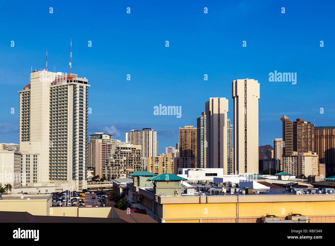 Business buildings in downtown honolulu hi-res stock photography and ...