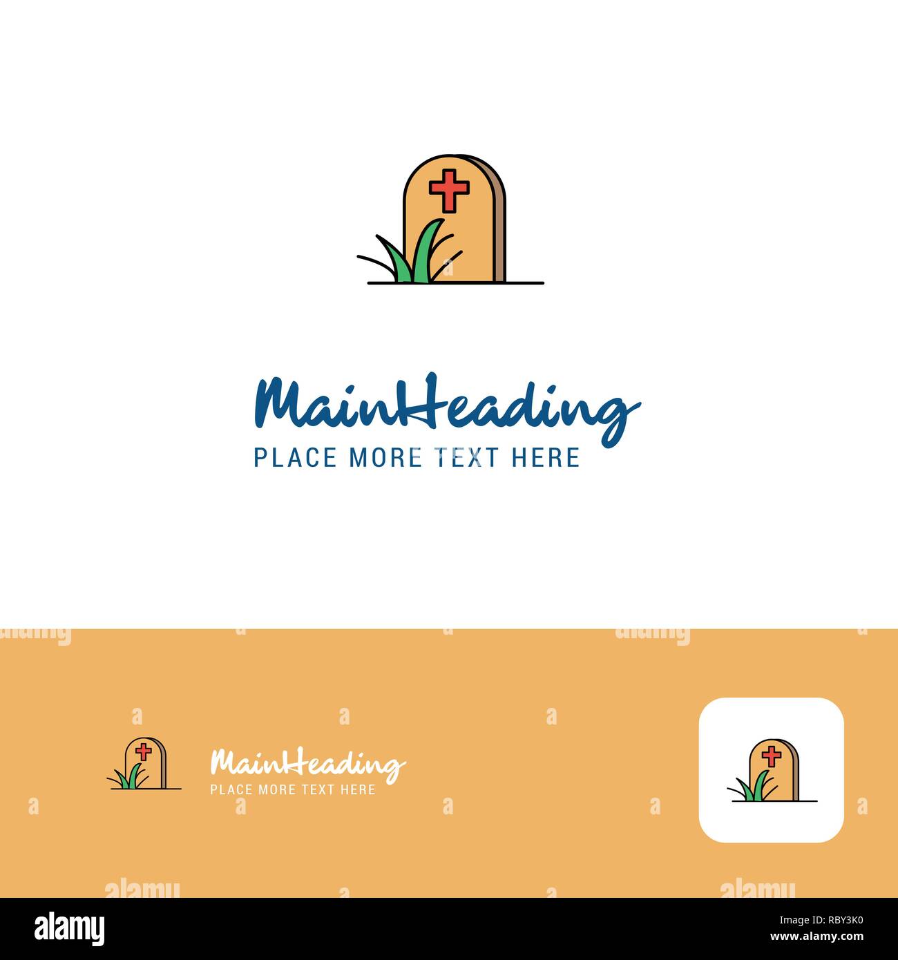 Creative Grave Logo Design. Flat color Logo place for Tagline. Vector ...