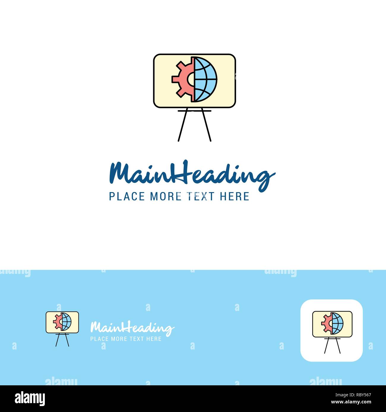 Creative Presentation Logo Design. Flat color Logo place for Tagline ...