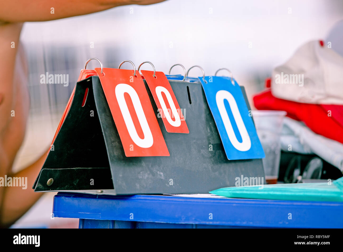 Beach Volleyball. Game ball under sunlight and blue sky. Volleyball ...