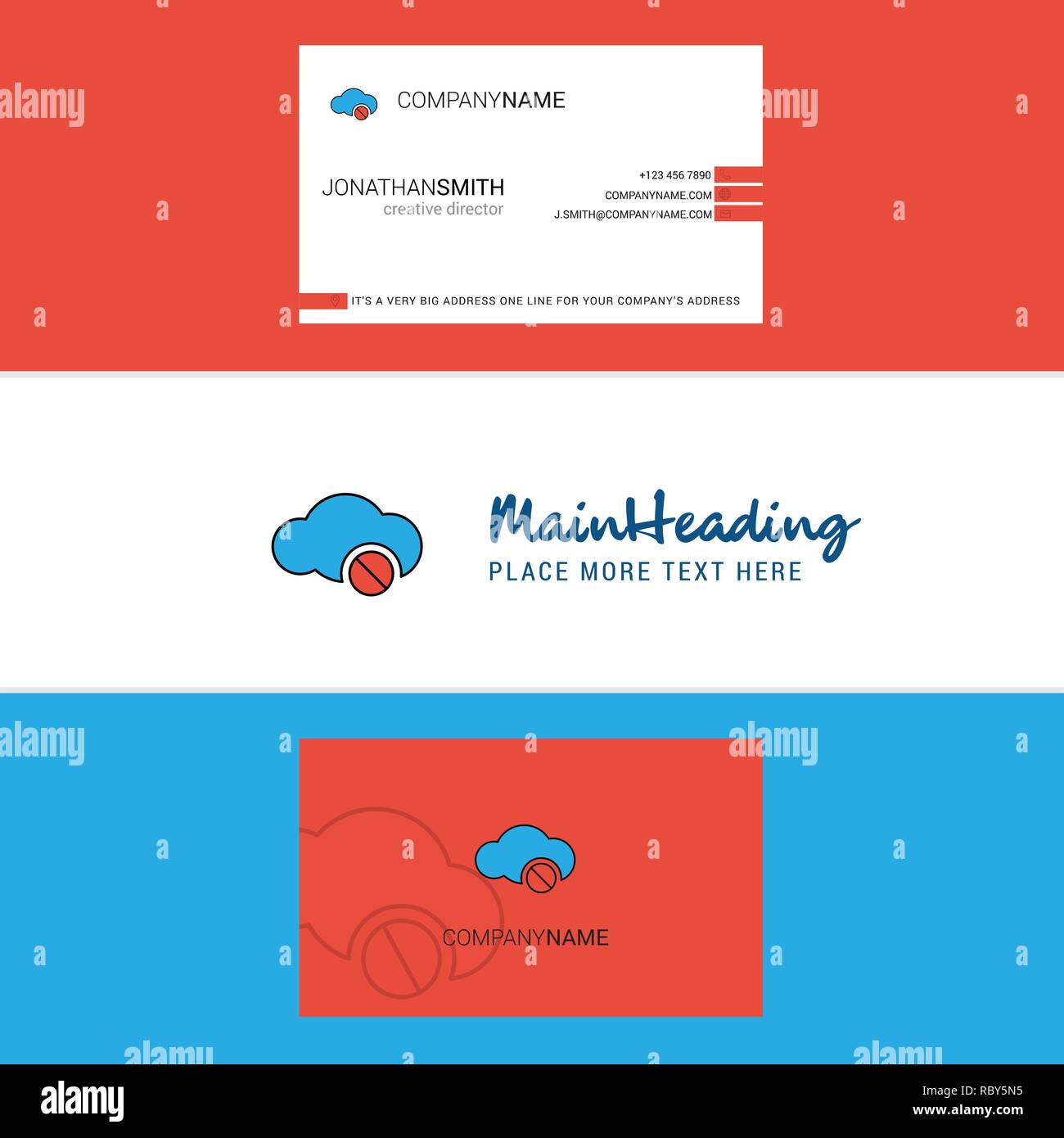 Beautiful Cloud not working Logo and business card. vertical Design ...