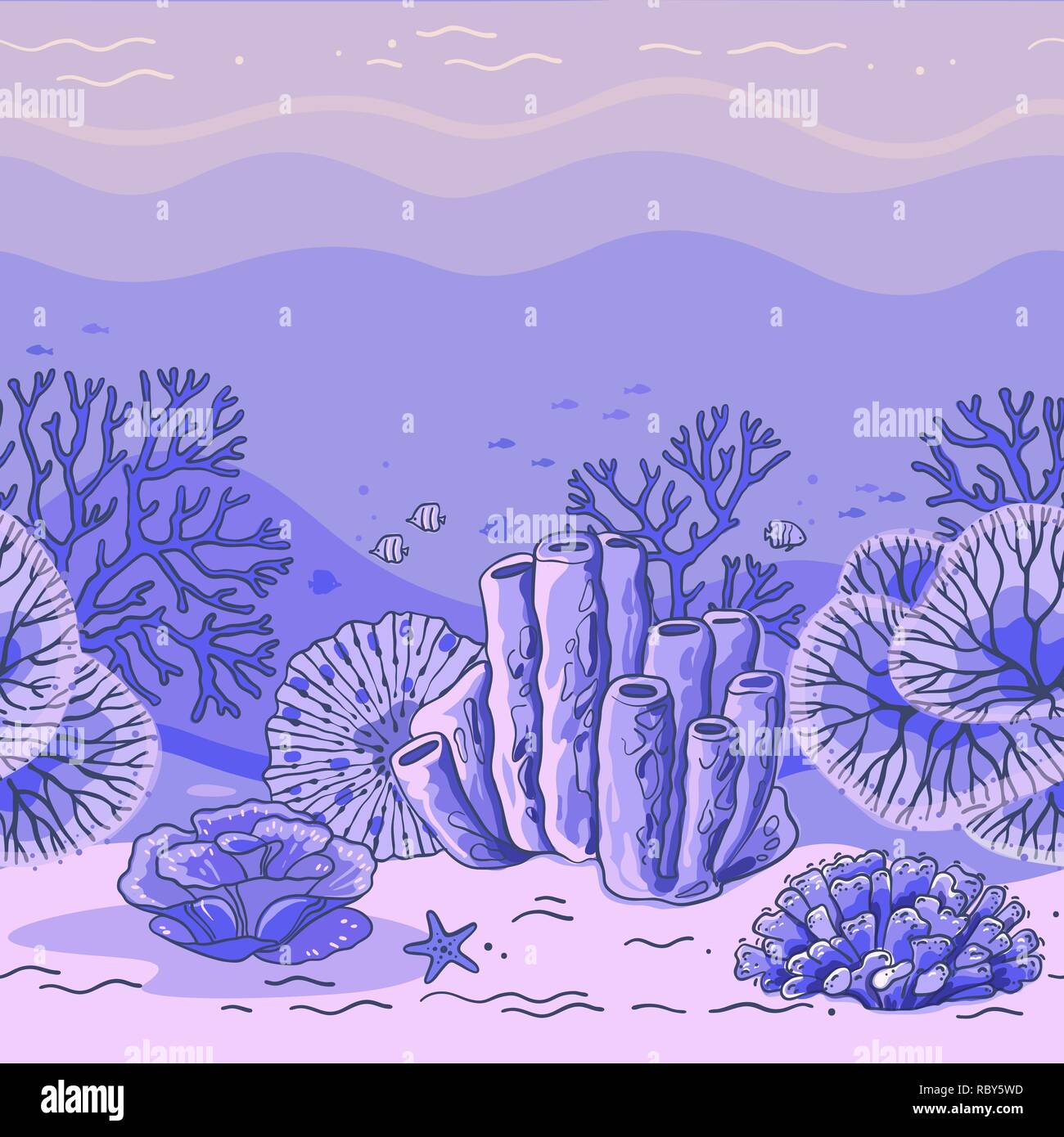 Seaweed print sea wildlife Stock Vector Images - Alamy