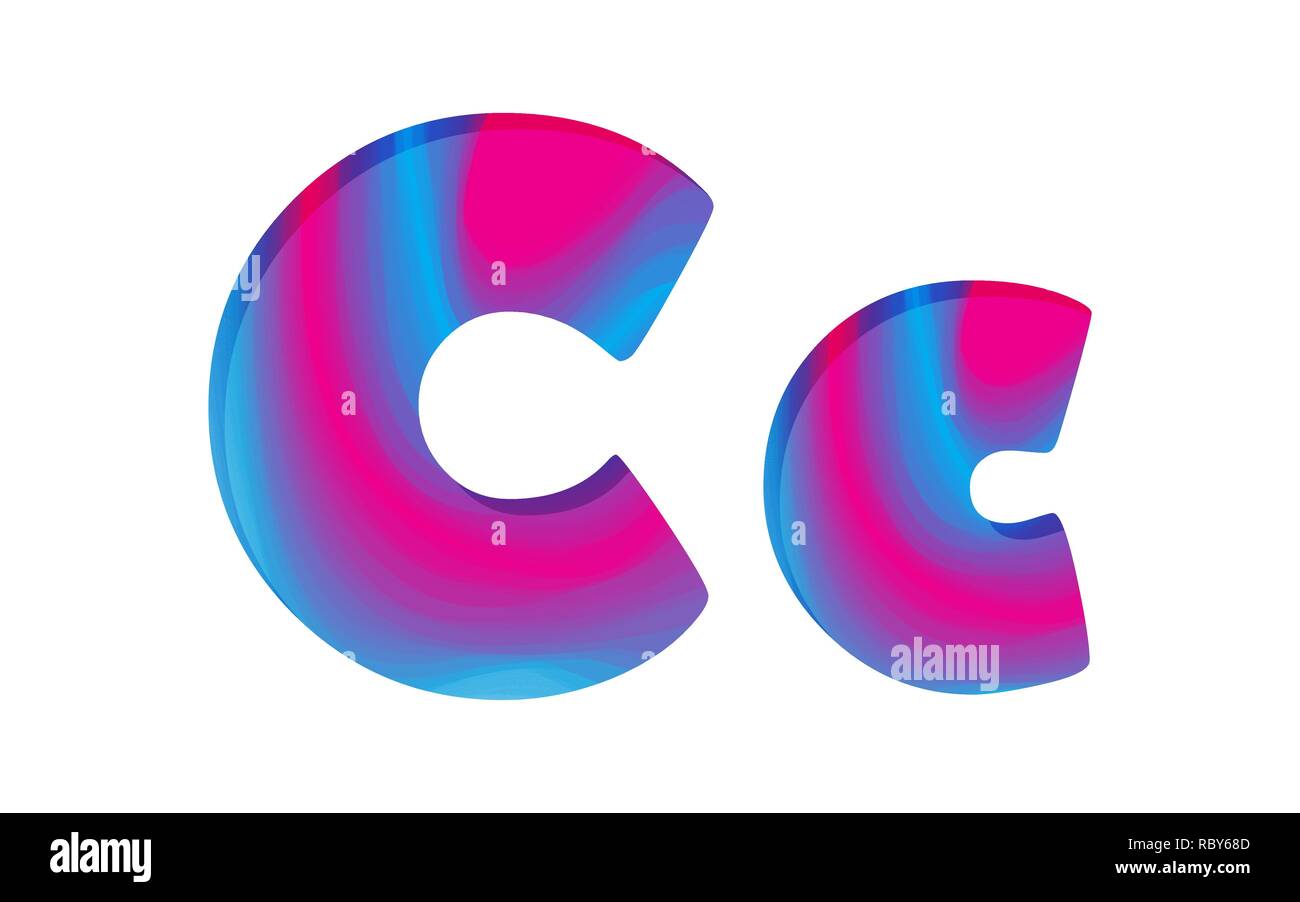 Abstract colorful letter C. Vector illustration. Creative letter C ...
