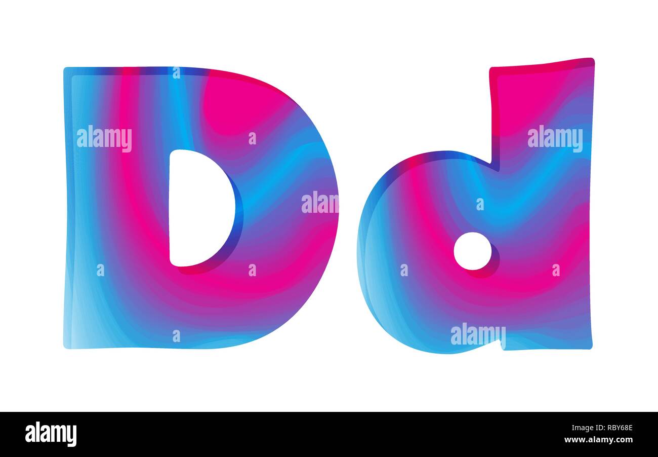 Abstract colorful letter D. Vector illustration. Creative letter D ...