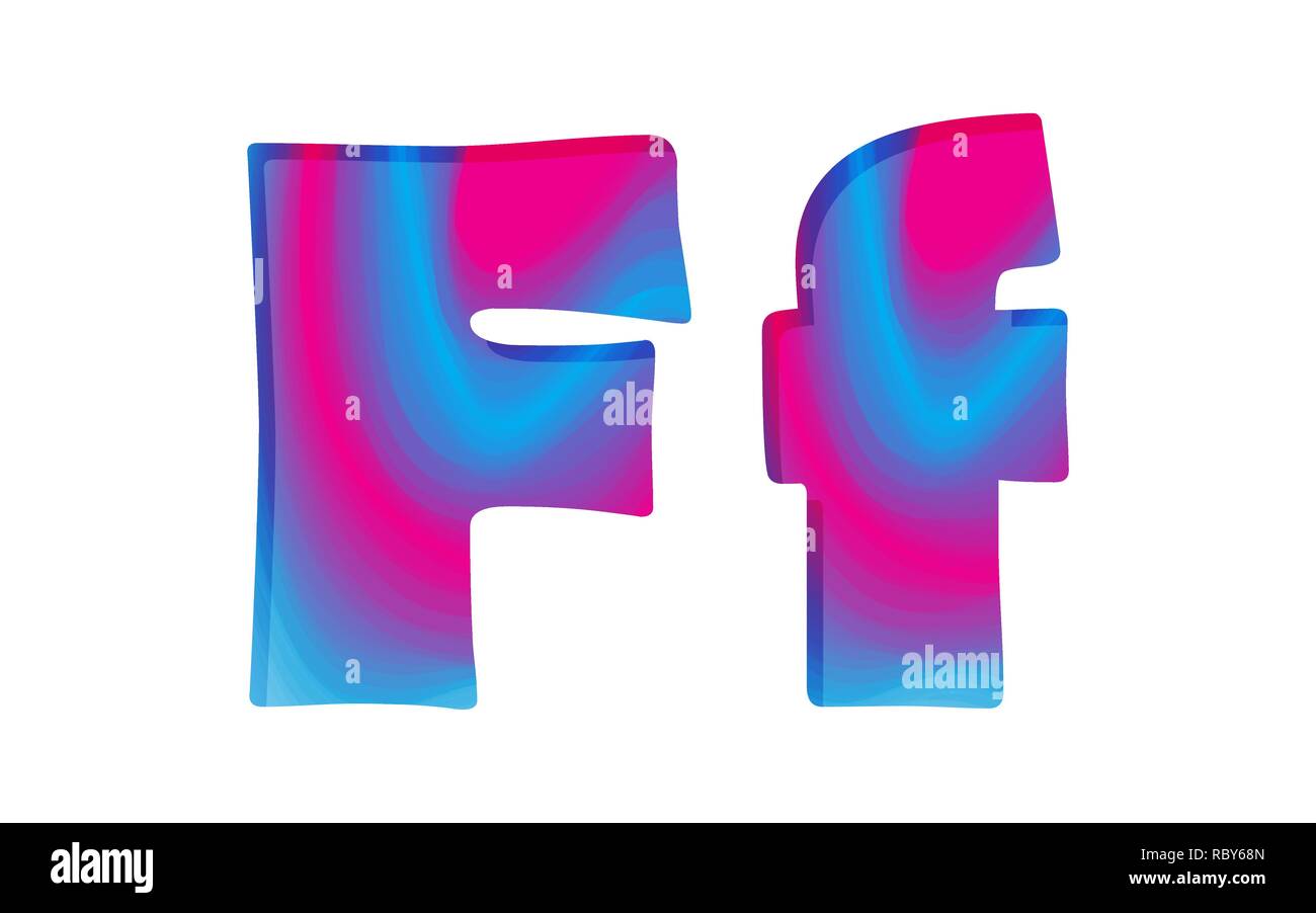 Abstract colorful letter F. Vector illustration. Creative letter F ...