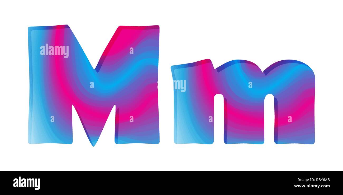 Abstract colorful letter M. Vector illustration. Creative letter M ...